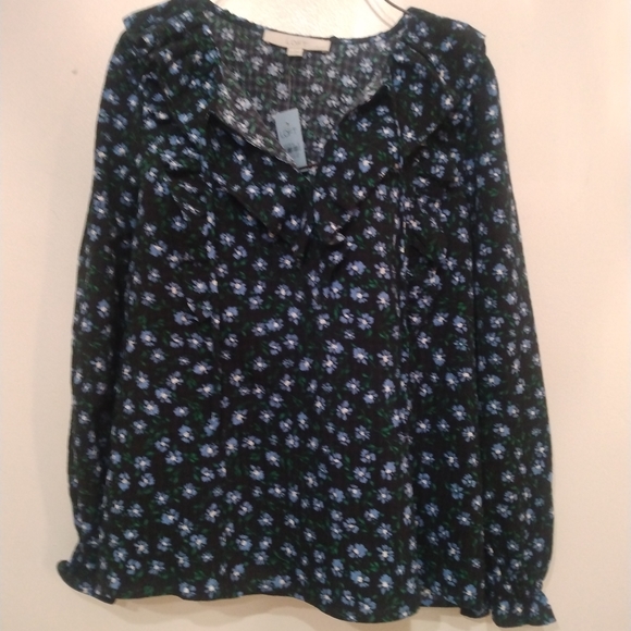 LOFT | Tops | Loft Blue Flowers Women Blouse | Poshmark